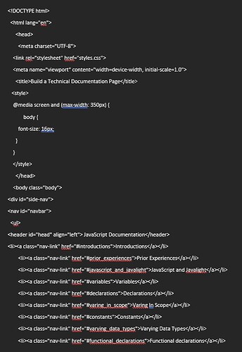 Technical Documentation Page - Build a Technical Documentation Page - HTML-CSS - The ...