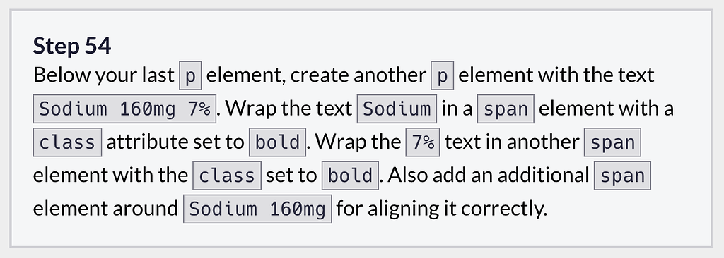 Learn Typography by Building a Nutrition Label - Step 54 - HTML-CSS ...