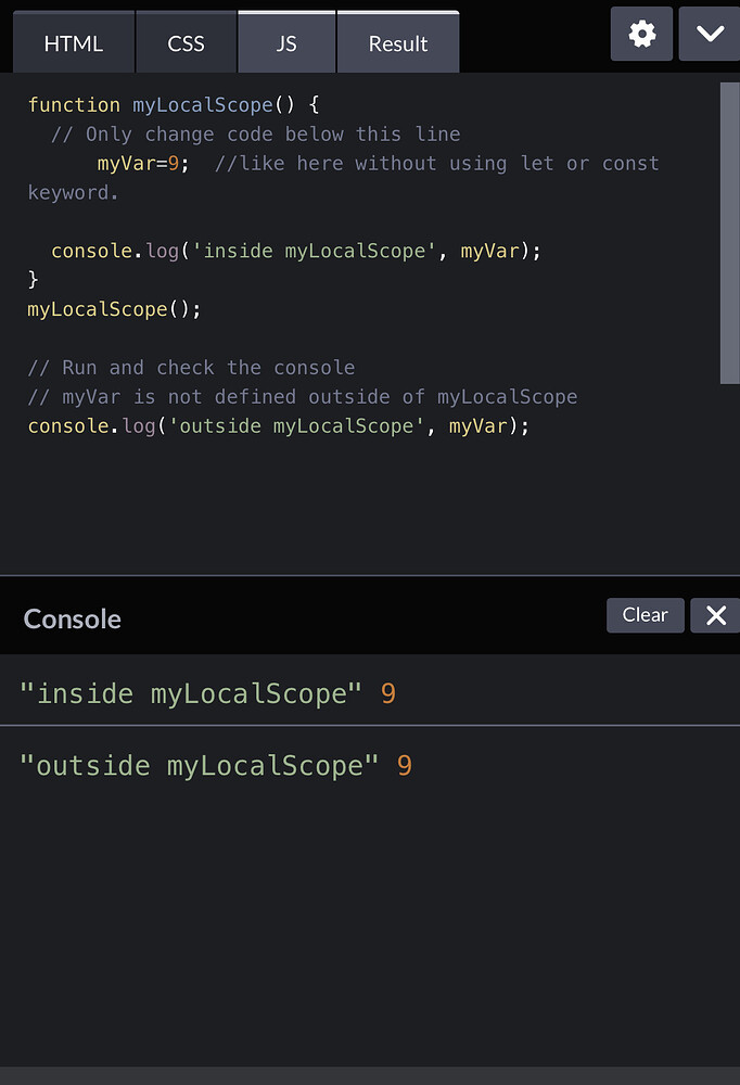 Basic JavaScript - Local Scope and Functions (Global Scope without let ...
