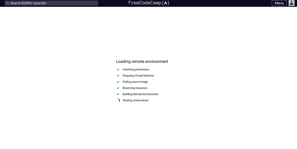Stuck On “starting Virtual Server” Freecodecamp Support The Freecodecamp Forum