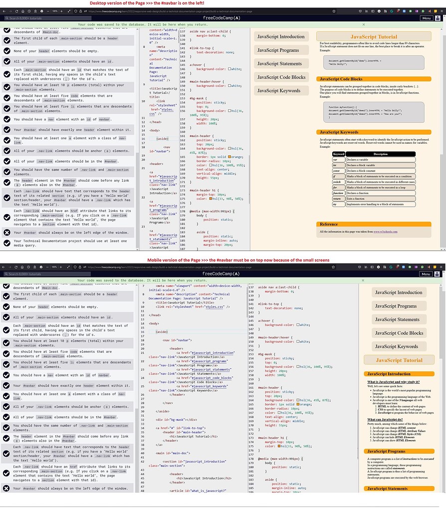 Technical Documentation Page - Responsive Design Forbiden? - HTML-CSS ...