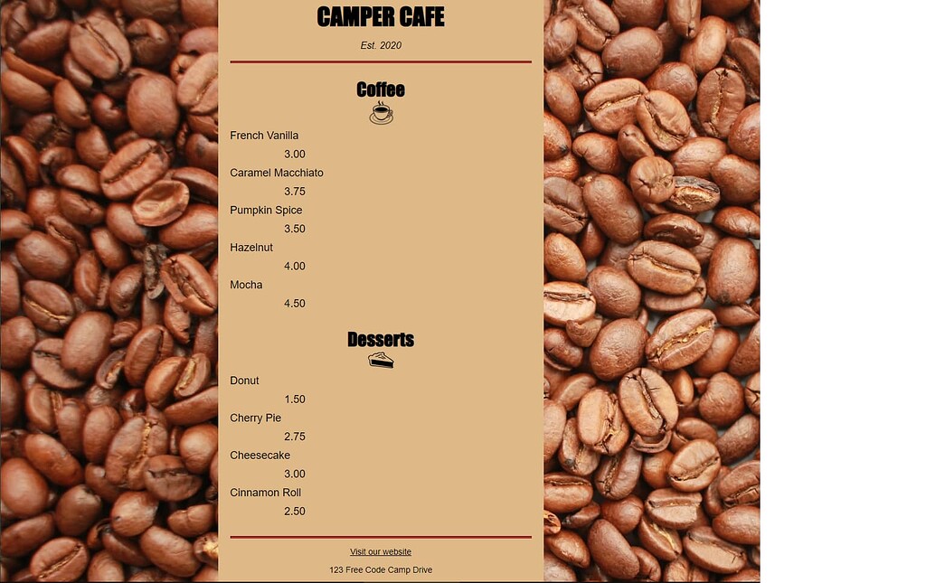 Cafe Menu possible bug - HTML-CSS - The freeCodeCamp Forum