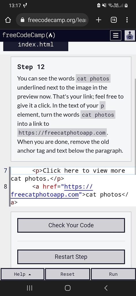 Step 12 - html making a kitten site - HTML-CSS - The freeCodeCamp Forum