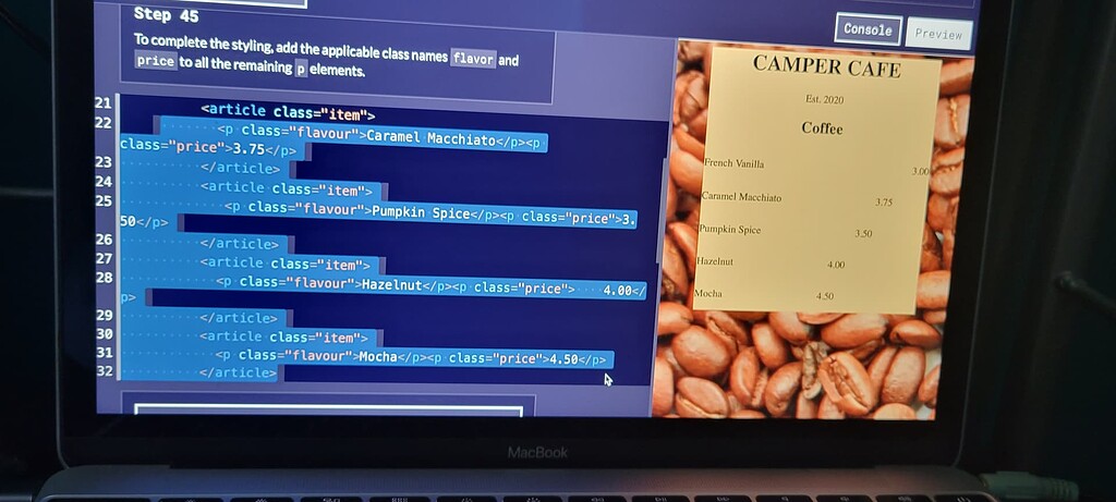 Step 45 Cafe menu - HTML-CSS - The freeCodeCamp Forum