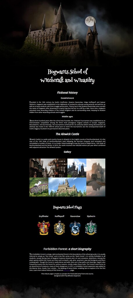 Tribute page project. This was a great exercise! - HTML-CSS - The ...
