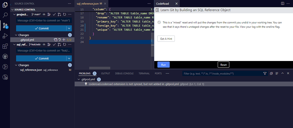 Leart git by building a SQL reference object - Backend Development - The freeCodeCamp Forum