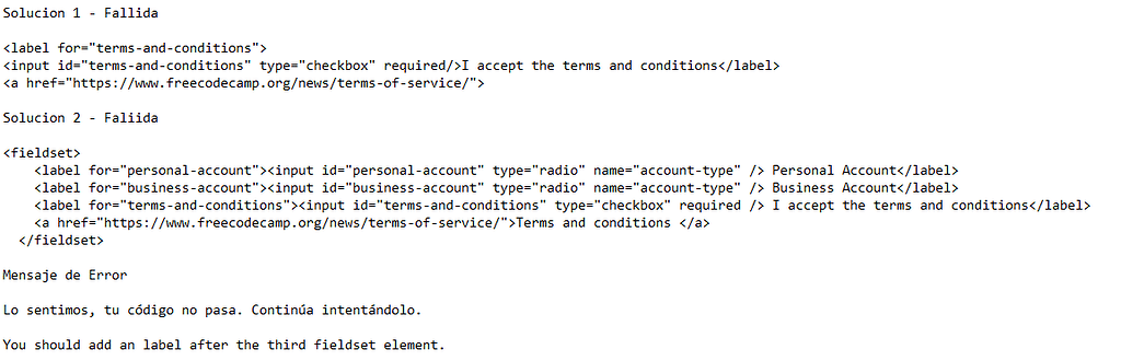 Paso 30 - Construyendo formulario - HTML-CSS - The freeCodeCamp Forum