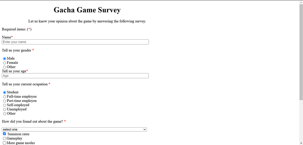Survey Form - Build a Survey Form - HTML-CSS - The freeCodeCamp Forum
