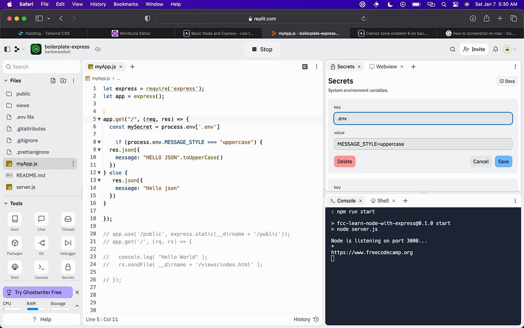 Stuck On Challenge 6 On The Free Code Camp Backend Coursenode Express Backend Development