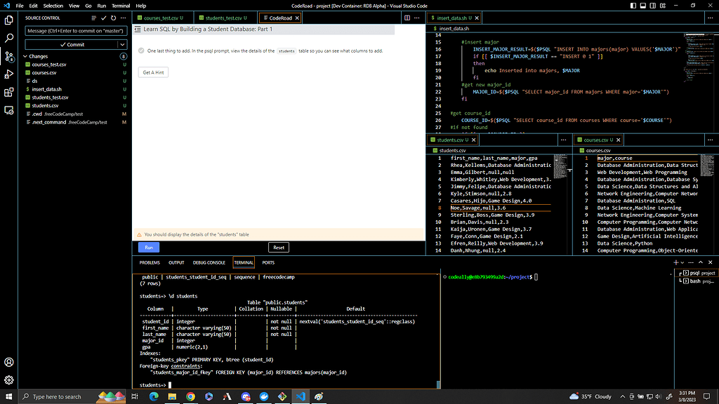 Learn SQL by Building a Student Database: Part 1 - Build a Student Database: Part 1 - Backend ...