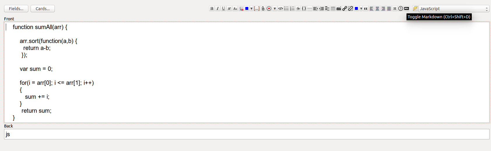Anki flash cards javascript markup - The freeCodeCamp Forum