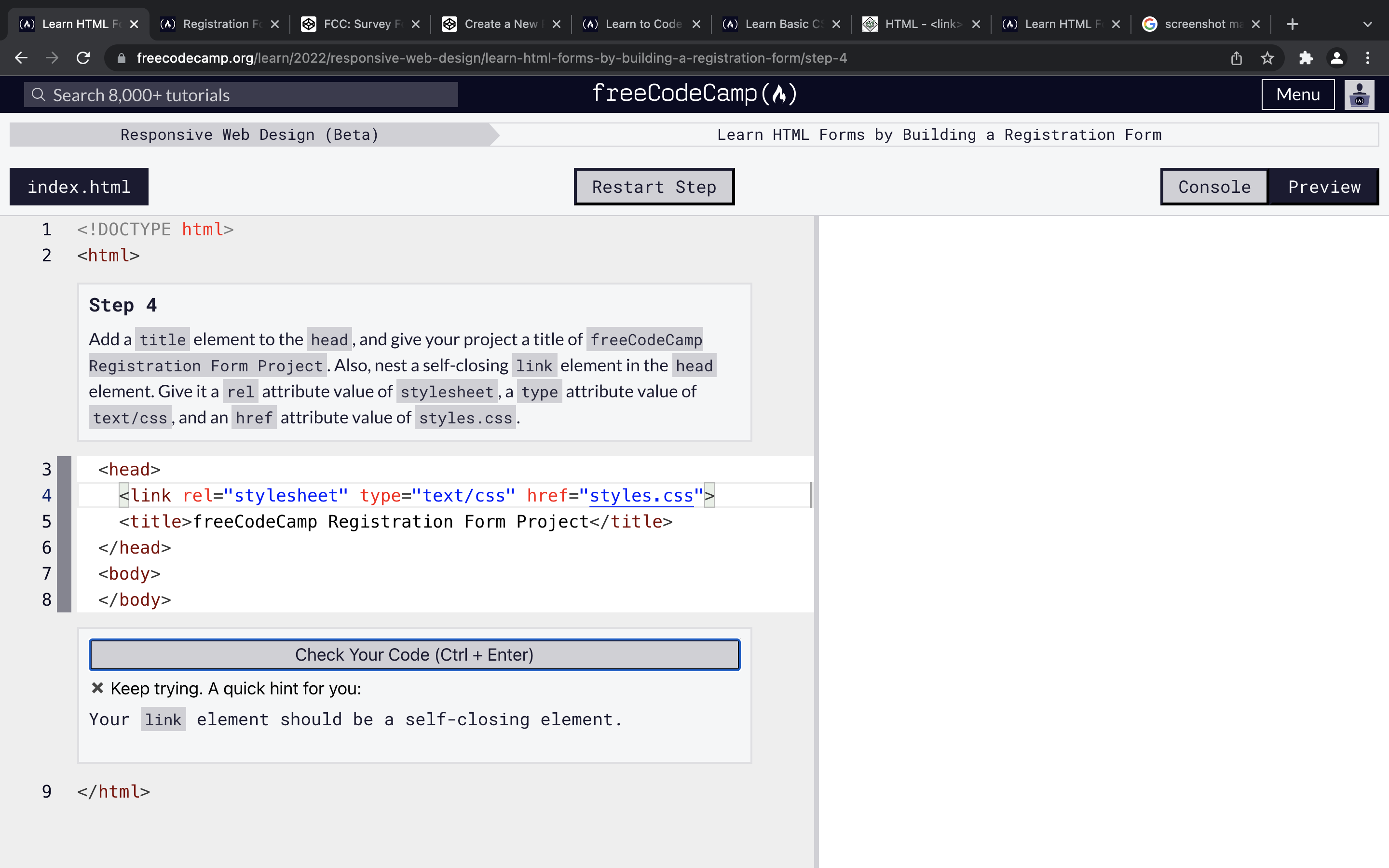 Registration Form HTML5 CSS Can t Figure Out Why It s Wrong Please 