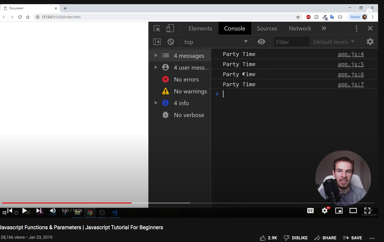Console bugs (very new to JS) - JavaScript - The freeCodeCamp Forum