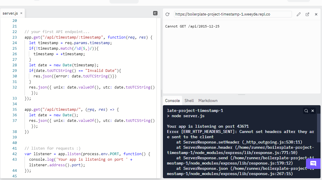 Need Help Running The Microservice Timestamp Javascript The Freecodecamp Forum 7594