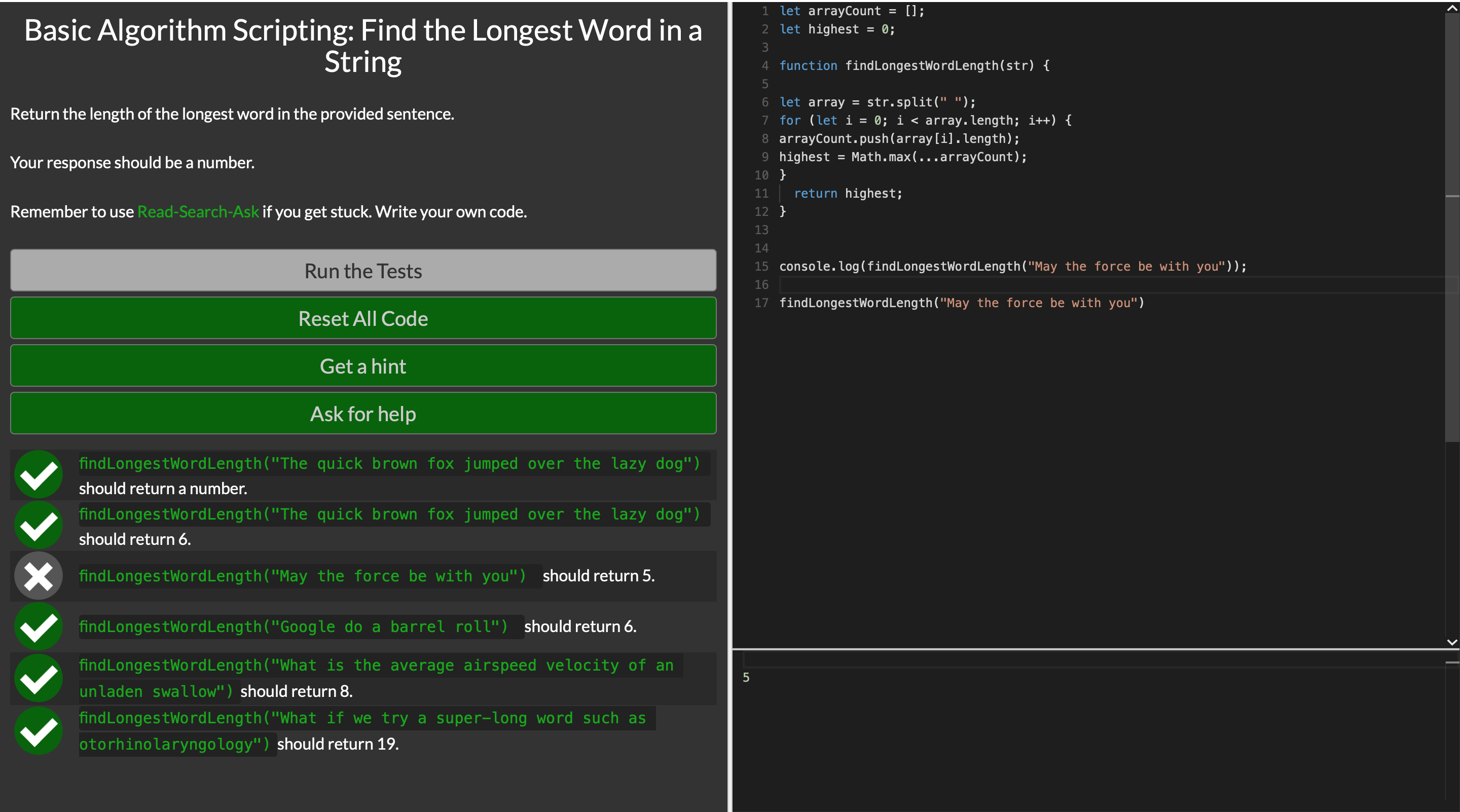 Find The Longest Word In A String Undefined Is Not An Object