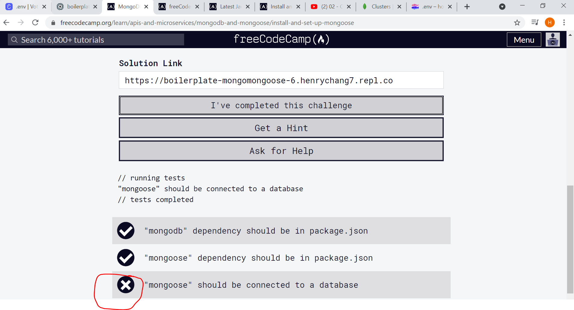 Install and Set Up Mongoose (I am confused) - JavaScript - The freeCodeCamp Forum