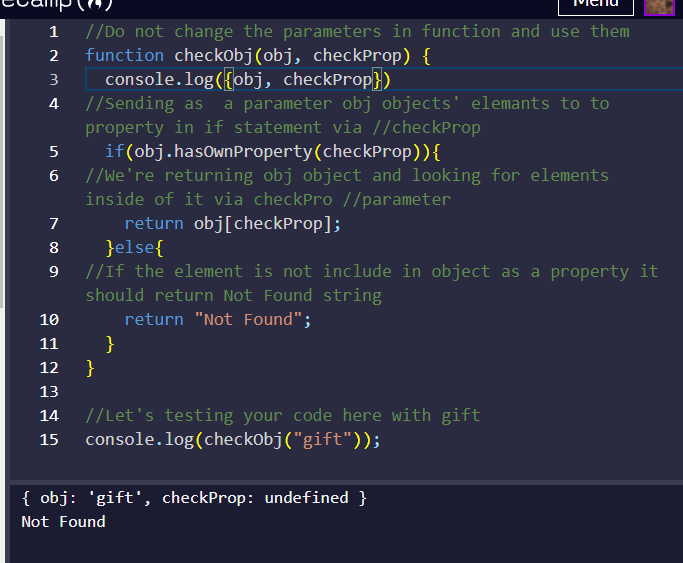 Testing Objects For Properties Solution 1 JavaScript The FreeCodeCamp Forum