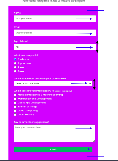  HTML CSS Survey Form How To Make Input Form Sizes Are Same Code Feedback The 