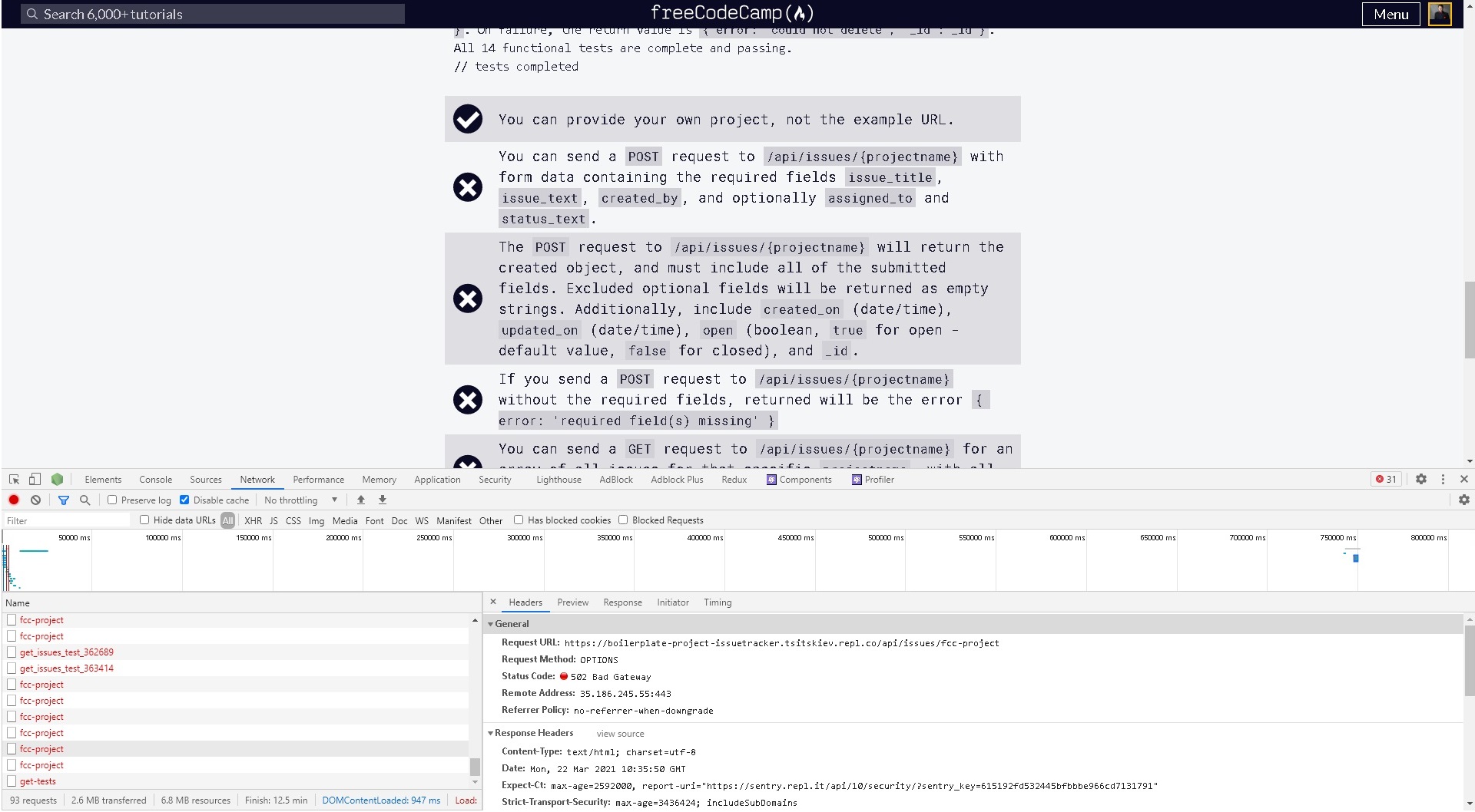 Issue Tracker Projects Functional Tests Not Passing Contributors The Freecodecamp Forum