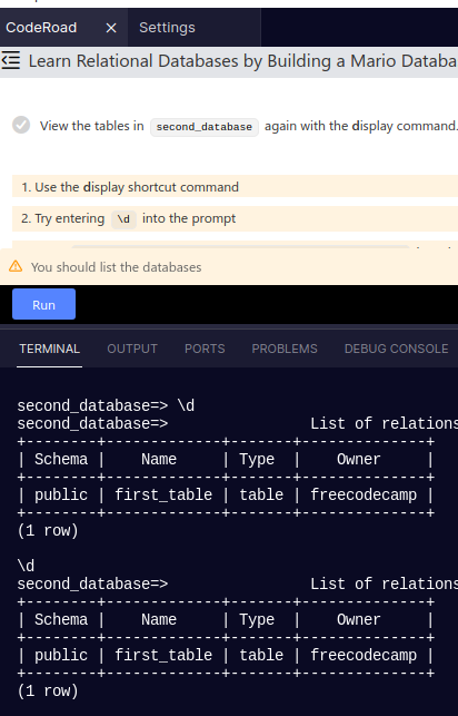Issue With Relational Database Course Contributors The Freecodecamp Forum