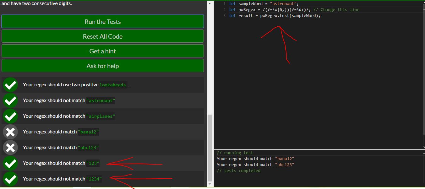 Positive And Negative Lookahead D Javascript The Freecodecamp Forum 