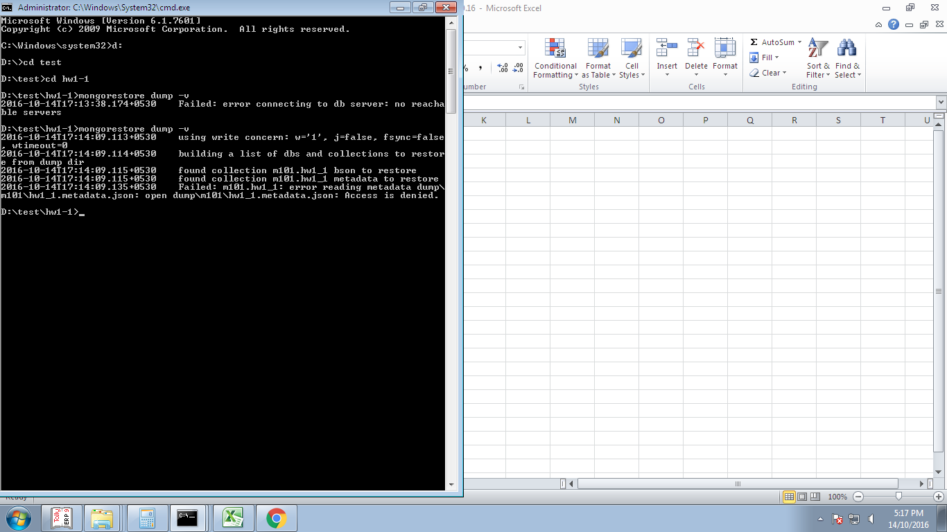 M101js Access Denied Error While Restoring Mongodb Database On Windows The Freecodecamp Forum