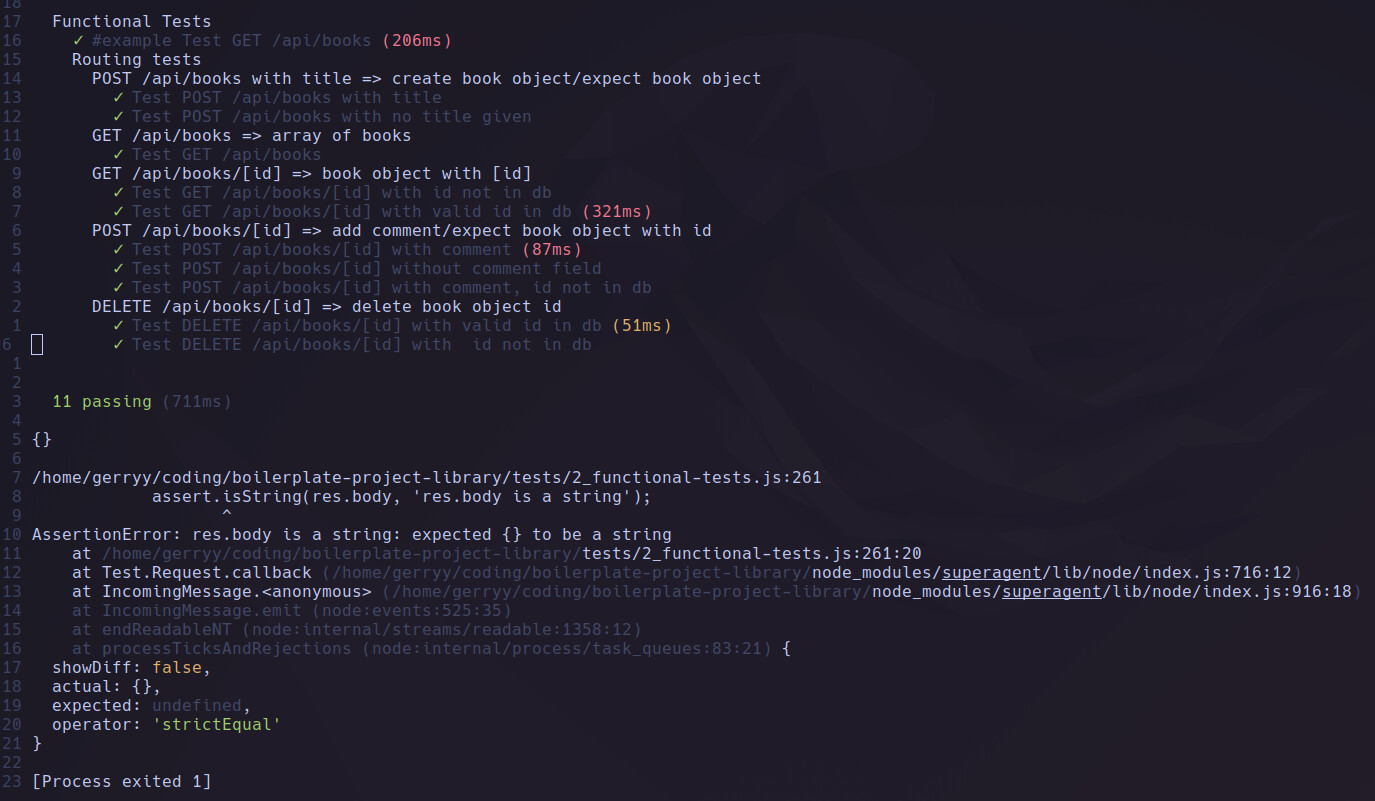 QA - Personal Library - Mongoose Operators - JavaScript - The freeCodeCamp Forum