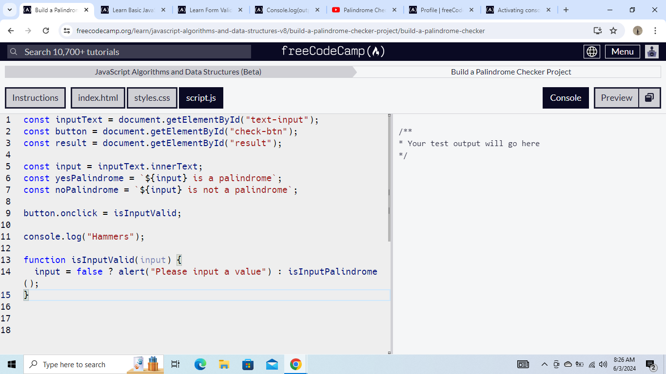 Activating Console Log On Courses Javascript The Freecodecamp Forum