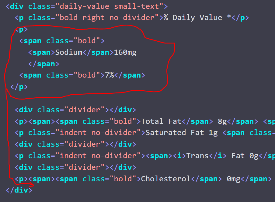 Learn Typography by Building a Nutrition Label - Step 54 - HTML-CSS ...