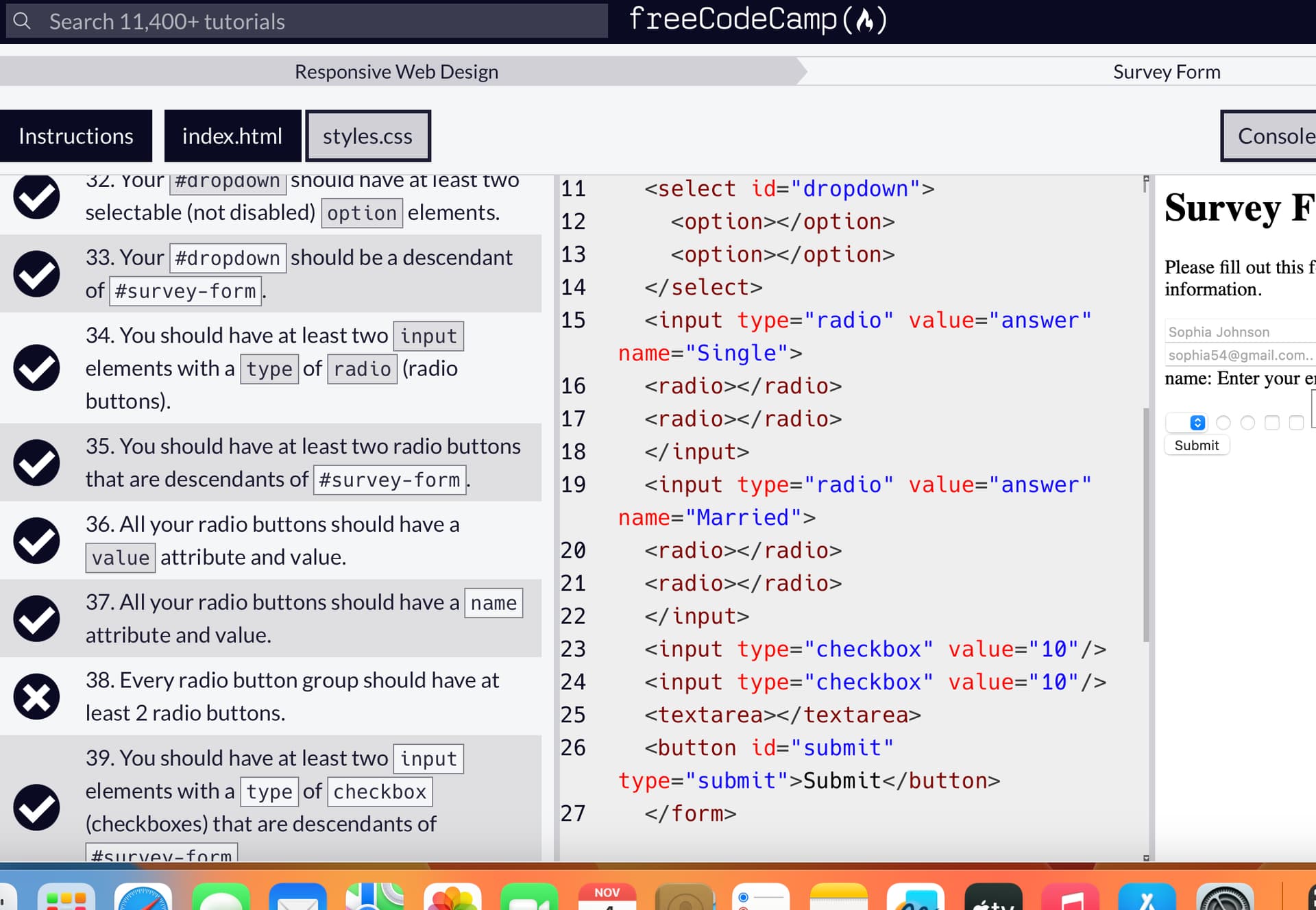Survey Form - Build a Survey Form - Page 2 - HTML-CSS - The freeCodeCamp Forum