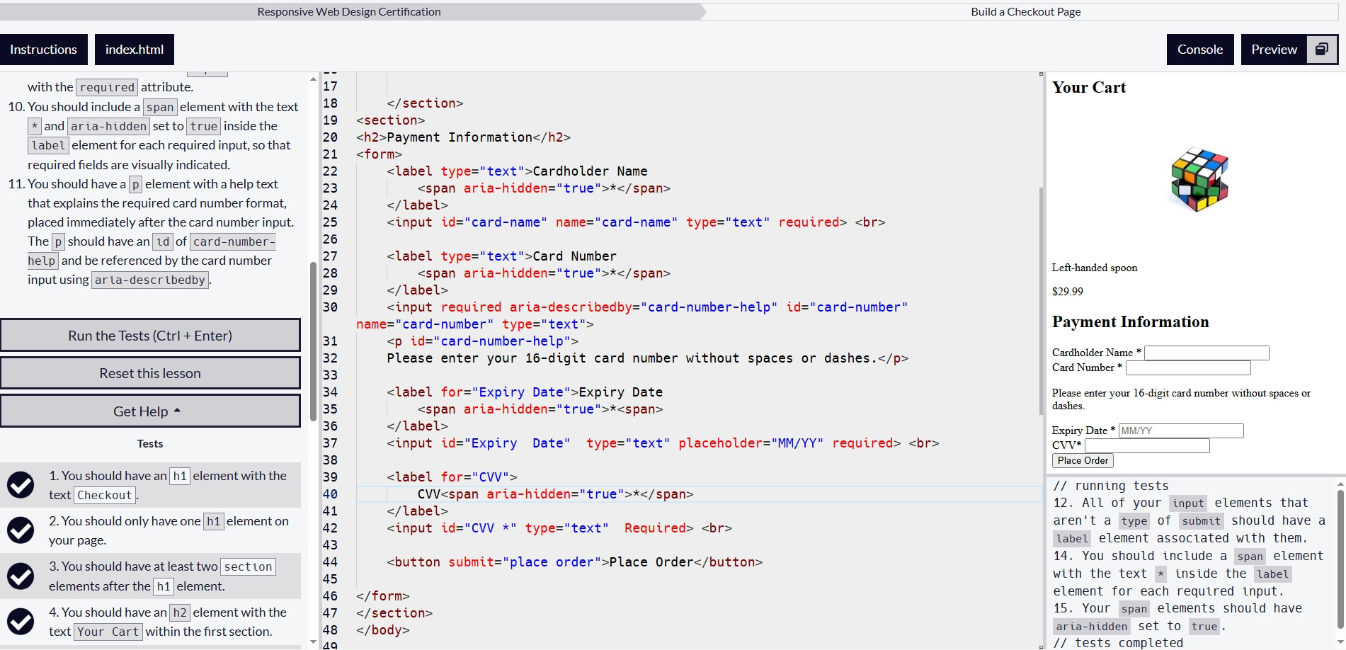Build a Checkout Page - Build a Checkout Page - HTML-CSS - The ...