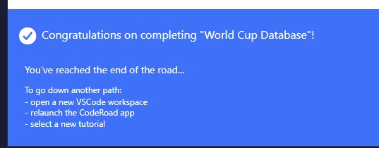 Problem to complete WorldCup Db Challenge - Backend Development - The freeCodeCamp Forum