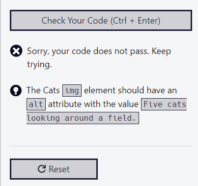 Learn HTML by Building a Cat Photo App - Step 30 - HTML-CSS - The ...