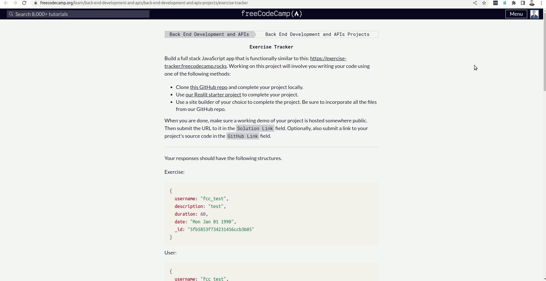 Back End Development and APIs Projects - Exercise Tracker - JavaScript - The freeCodeCamp Forum