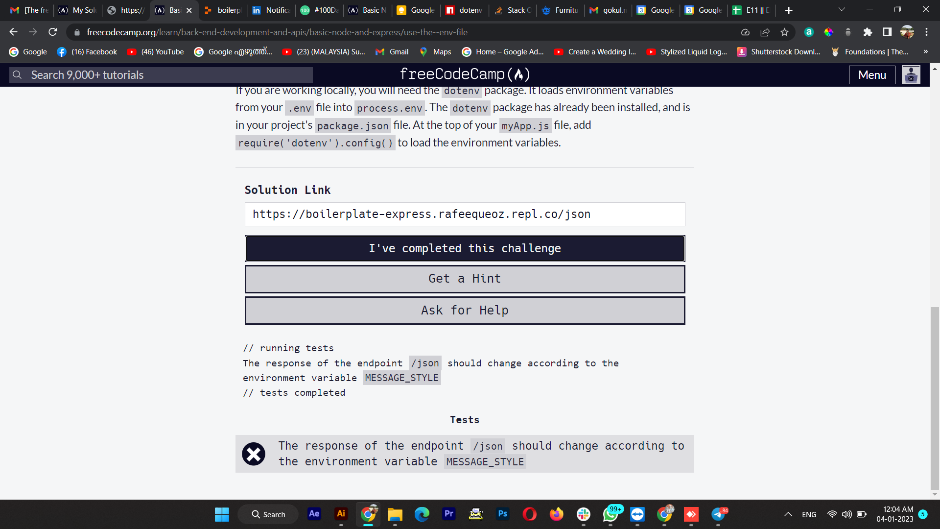 My Solution Is Correct But When I Submit The Solution Link It Say S Isn T Correct Basic Node