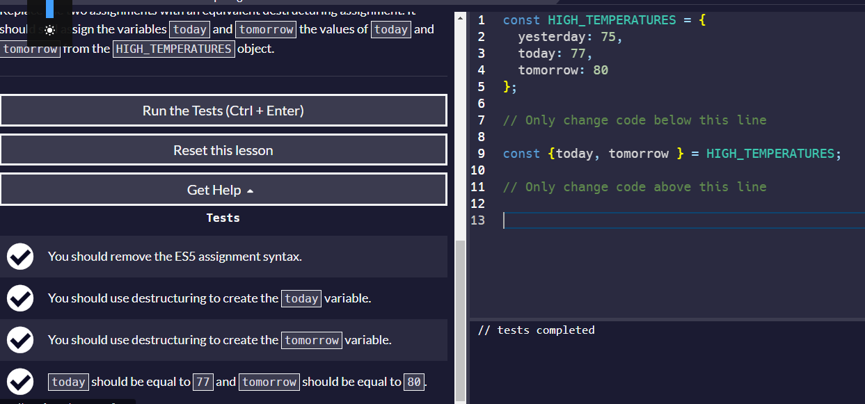 ES6 - Utiliza sintaxis de desestructuración para pasar un objeto como ... ES6 - Utiliza sintaxis de desestructuración para pasar un objeto como ...