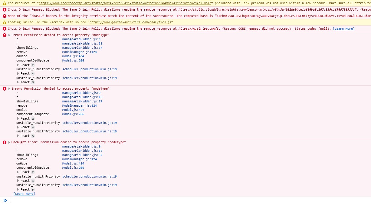 Firefox Blank White Page When Submitting Answers Console Errors