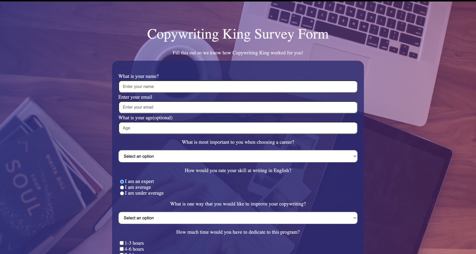 Responsive Web Design Projects Build A Survey Form HTML CSS The