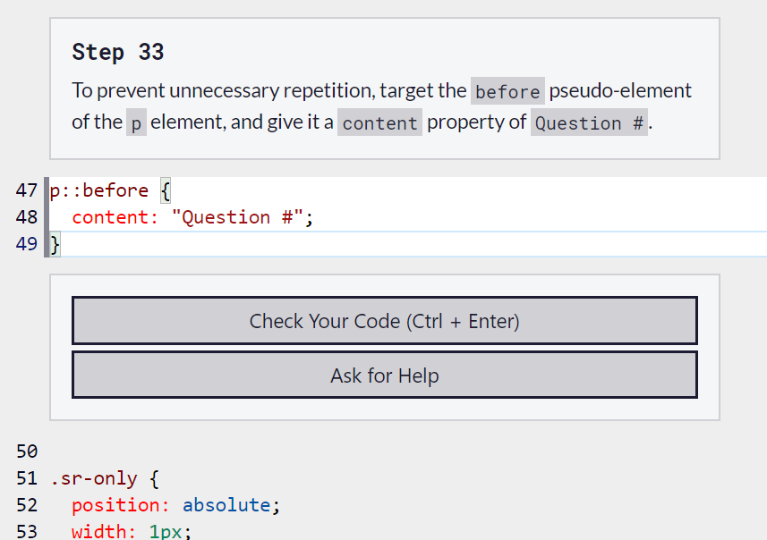HTML CSS Quiz Step 33 HTML CSS The FreeCodeCamp Forum