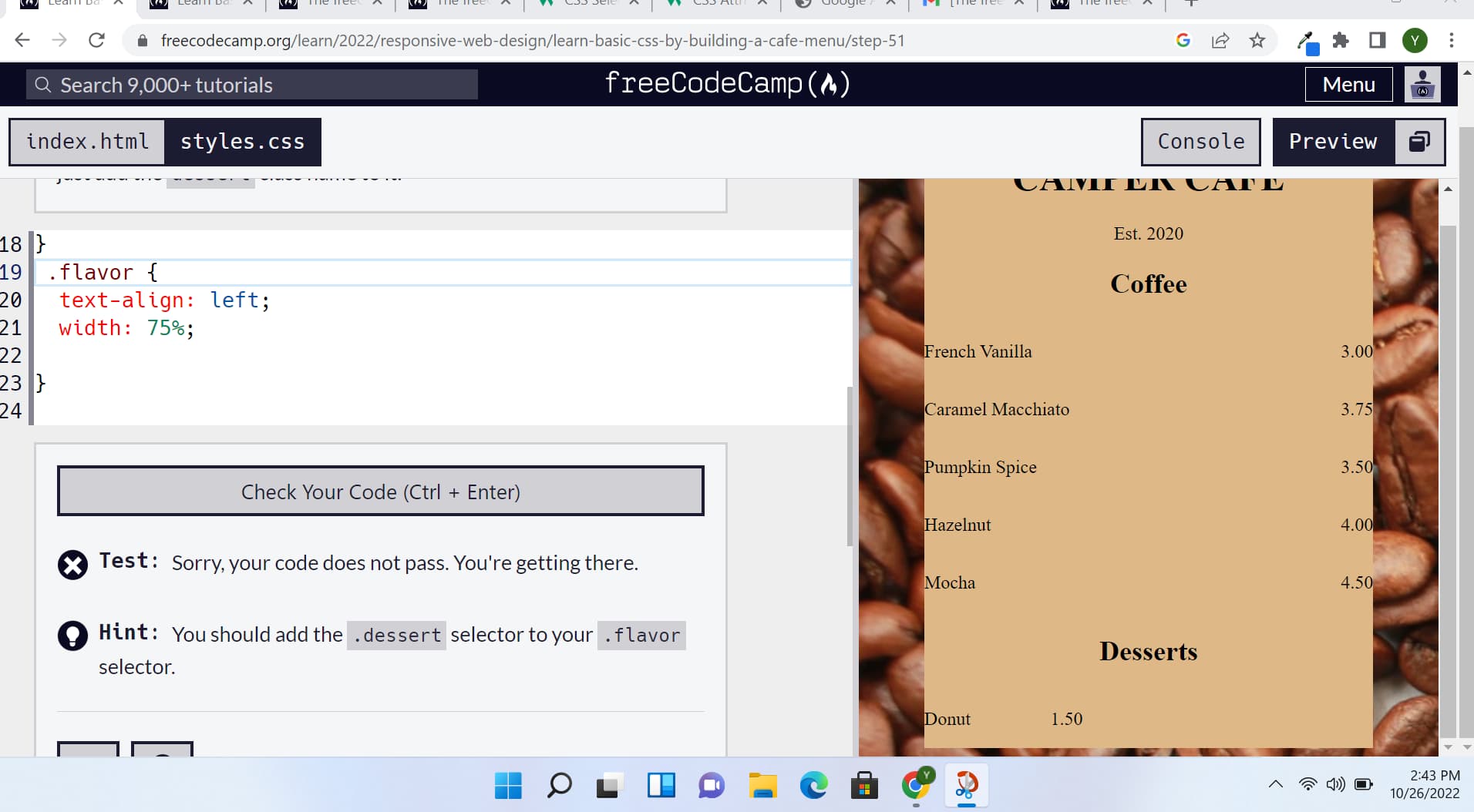 Learn Basic CSS By Building A Cafe Menu Step 51 HTML CSS The 