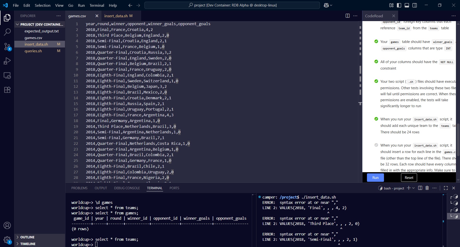 Syntax Error World Cup Database - Build a World Cup Database - Backend Development - The ...