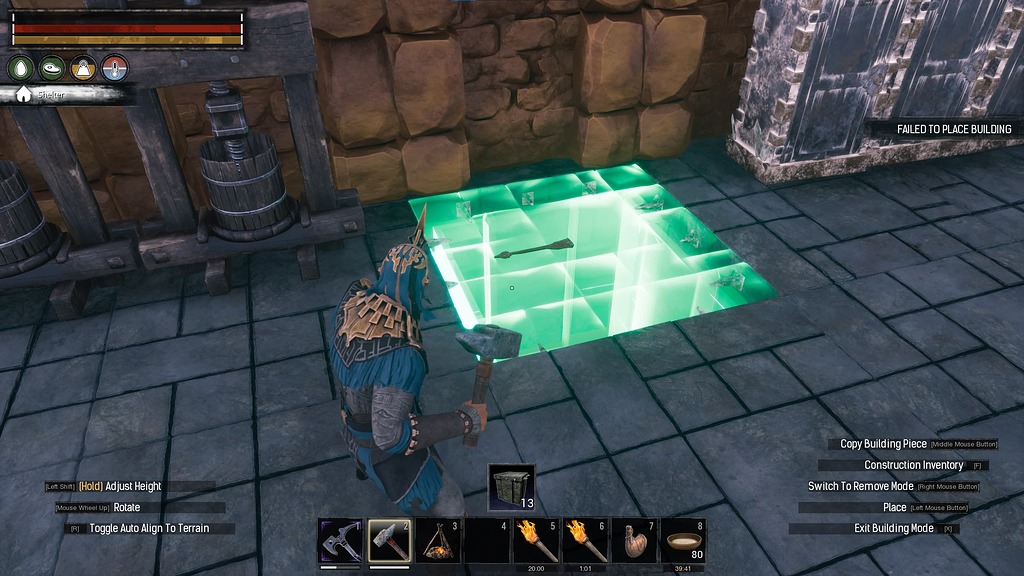 Can't place a foundation piece, getting an error - PC Bug Reports - Funcom Forums