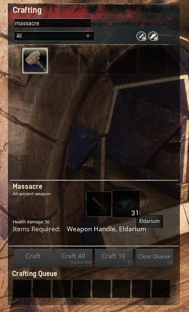 Legendary Weapons Recipe with Eldarium on Exiles Lands Map - PC Bug Reports - Funcom Forums