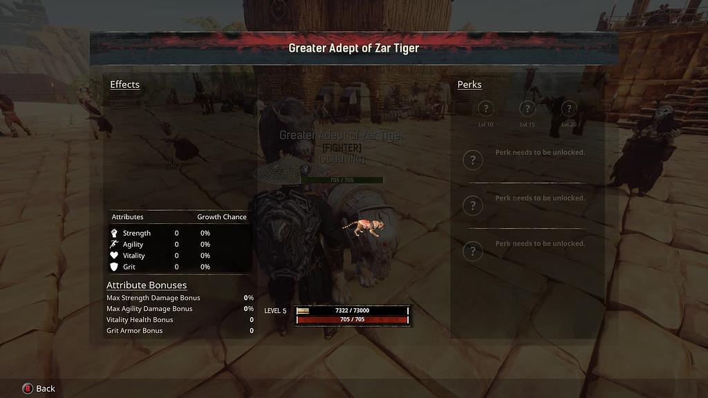 Adept of Zar Tiger Skin causing pet to not gain any stats when leveling ...