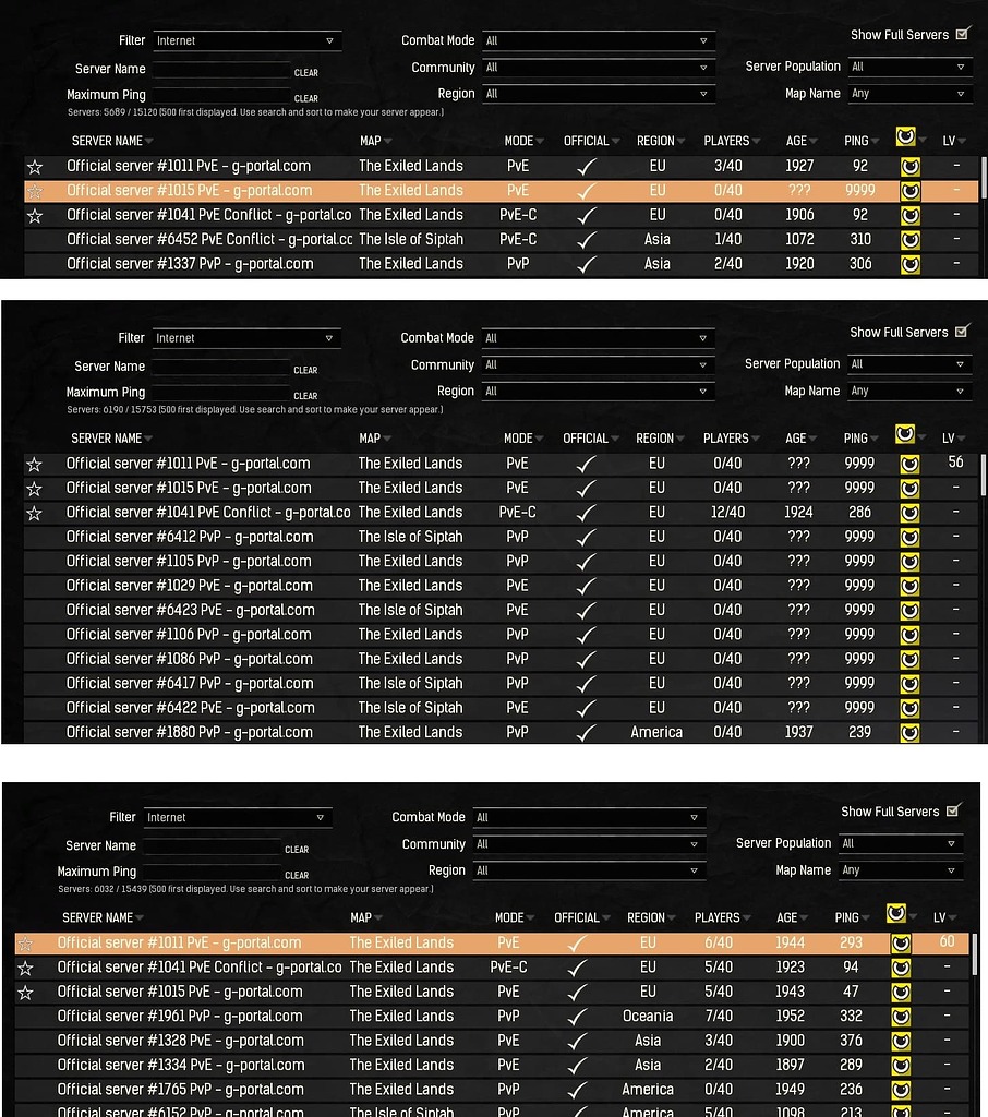 Why can't we join the official servers with the very First try? - PC Servers & Clans - Funcom Forums
