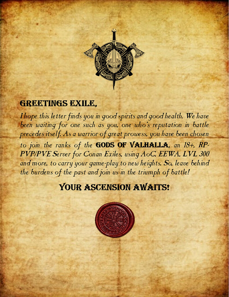 [PC] (18+) Gods Of Valhalla - RP-PVP/PVE - AOC/EEWA/lvl 300 - PC ...