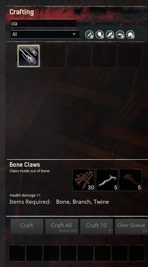 Boneclaw recipe is relatively useless - Feedback - Funcom Forums