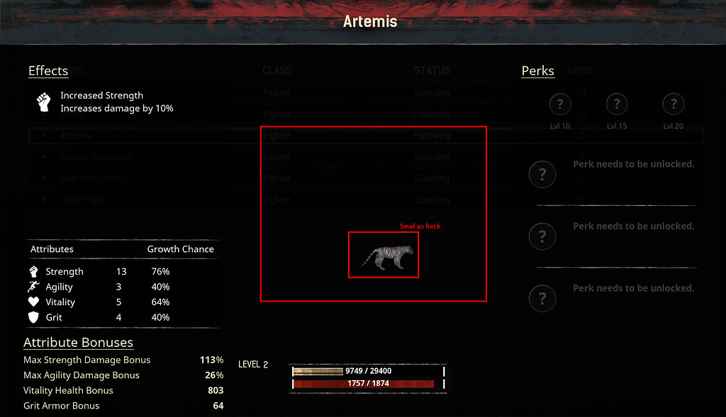 Wrong scale for pet models in stats menu - PC Bug Reports - Funcom Forums