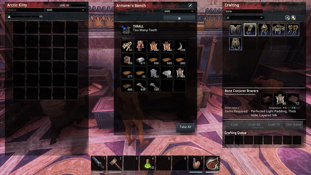 Bone Conjurer armor reg & epic in swapped benches - PC Bug Reports - Funcom Forums