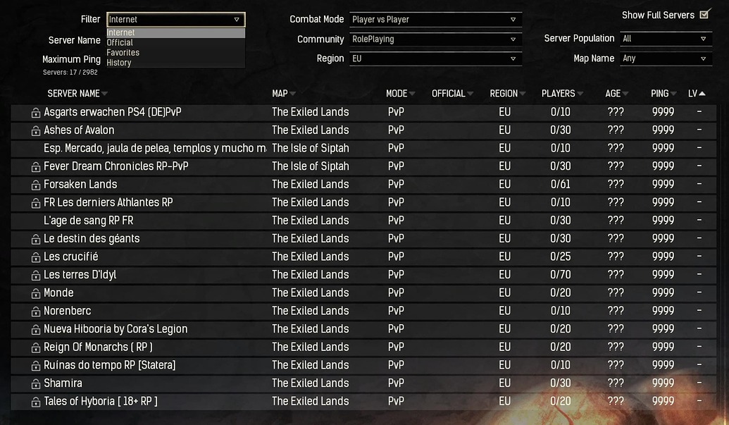 Server Info Broken - PlayStation Bug Reports - Funcom Forums